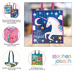 Stephen Joseph, Large Recycled Gifts Bags, Gift Bag with Handles, Kids Gifts Bag, Reusable Gift Bag, Birthday Party Gift Bag, Shopping Bag