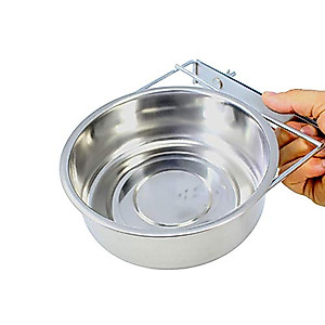 Bonka Bird Toys 800125 64oz Stainless Steel Clamp Cup Cage Aviary Treat Liquid Food Parrot Cockatoo