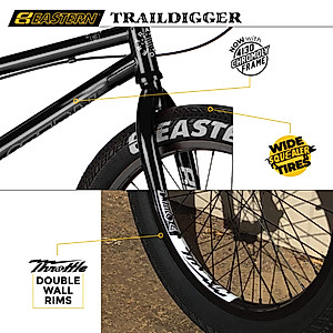 Eastern Bikes Eastern BMX Bikes - Traildigger Model 20 Inch Bike. Lightweight Freestyle Bike Designed by Professional BMX Riders at (Black)