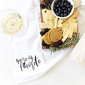 The Cotton & Canvas Co. You're My Favorite Soft and Absorbent Kitchen Tea Towel, Flour Sack Towel and Dish Cloth, for Her