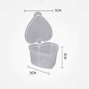 ccHuDE 30 Pcs 45ml Heart Shaped Slime Storage Containers Small Plastic Box with Lids Sauce Cups Souffle Cups