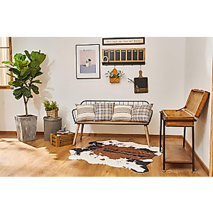 NativeSkins Faux Cowhide Rug (4.6ft x 5.2ft) - Cow Print Area Rug for a Western Boho Decor - Synthetic, Cruelty-Free Animal Hide Carpet with No-Slip Backing, Cow Print Rug