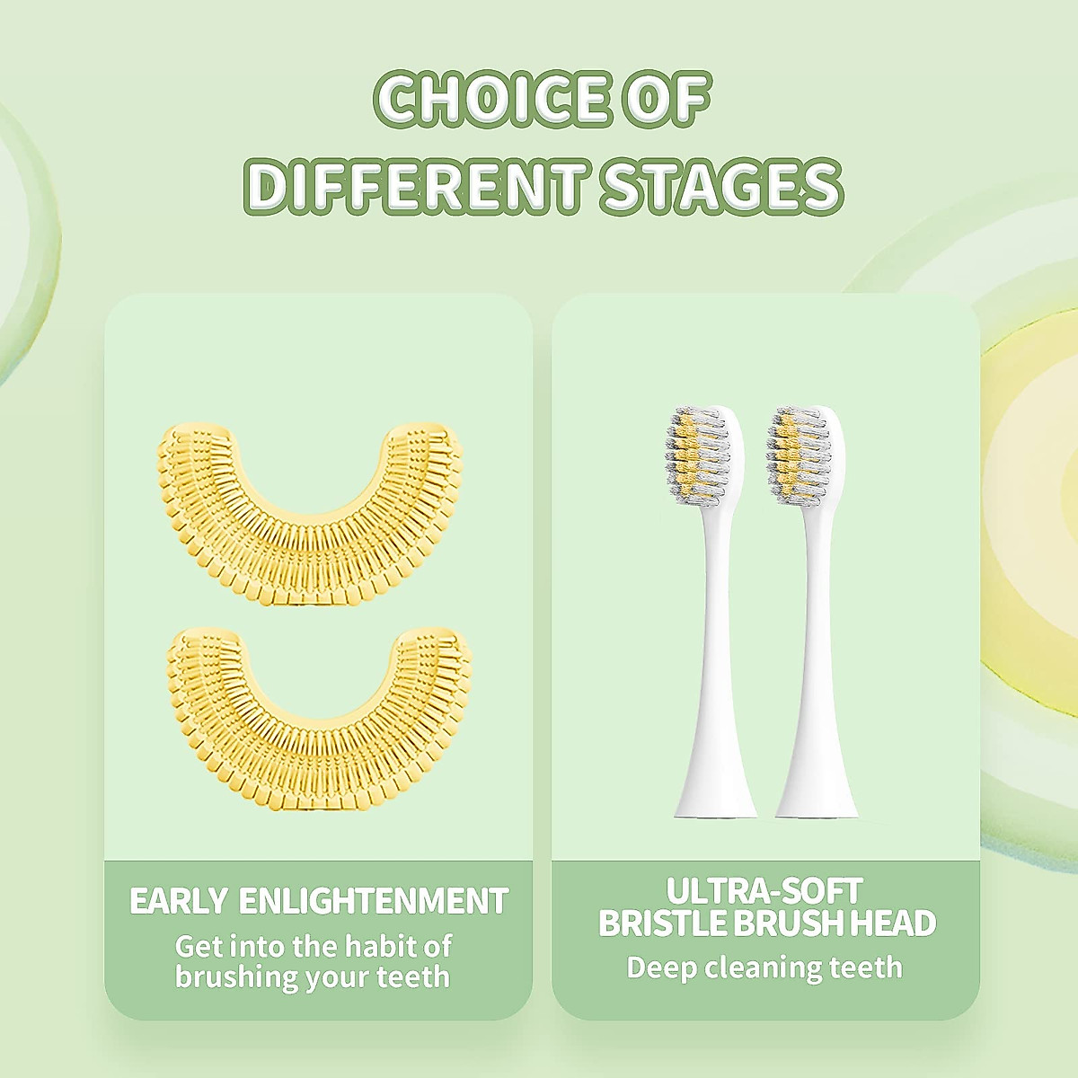 RexCodar Kids Electric Toothbrush,U Shaped Ultrasonic Automatic Toothbrush IPX7 Waterproof Toothbrush with 5 Smart Modes (Cartoon Duck,Ages 6-12)