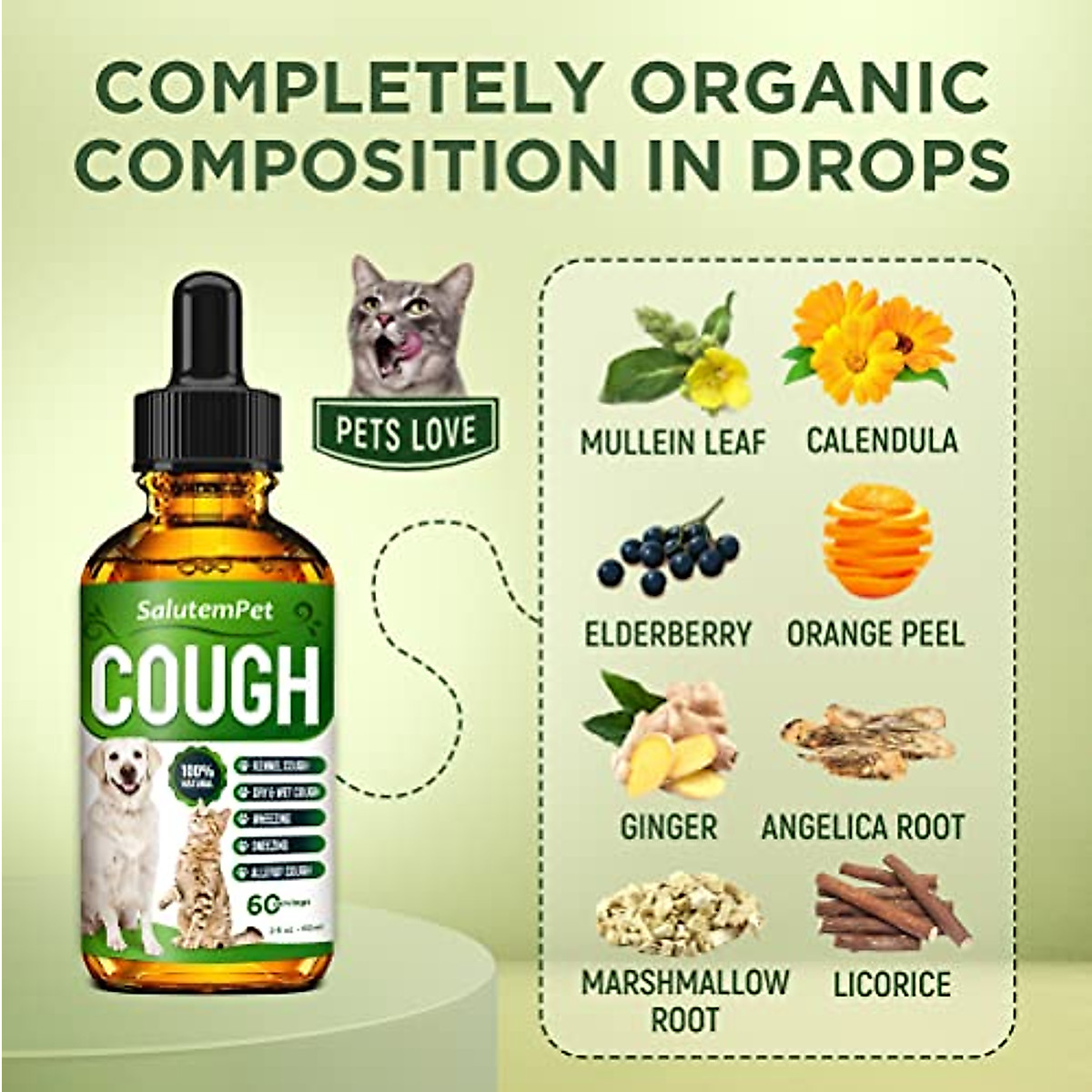 Dog Cough - Kennel Cough - Dog Allergy Relief - Supplements for Dogs & Cats Health - Allergy Relief Immune Supplement for Dogs - for Dry, Wet & Barkly Pet Cough