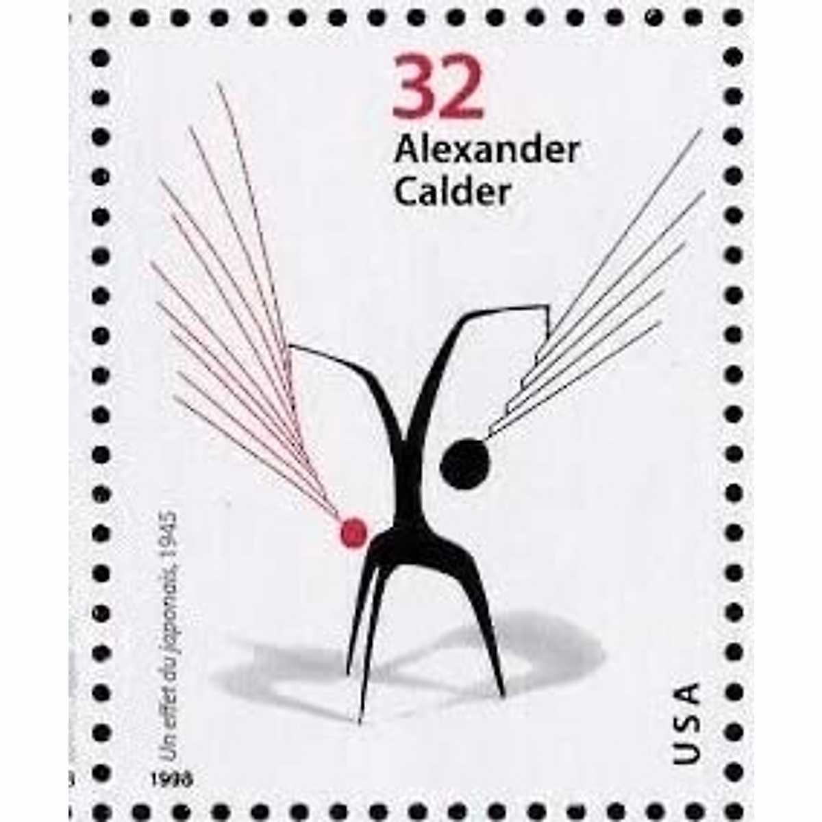 USPS Alexander Calder Full Sheet, Cent Postage Stamps, USA 1997, Scott 3198-3202