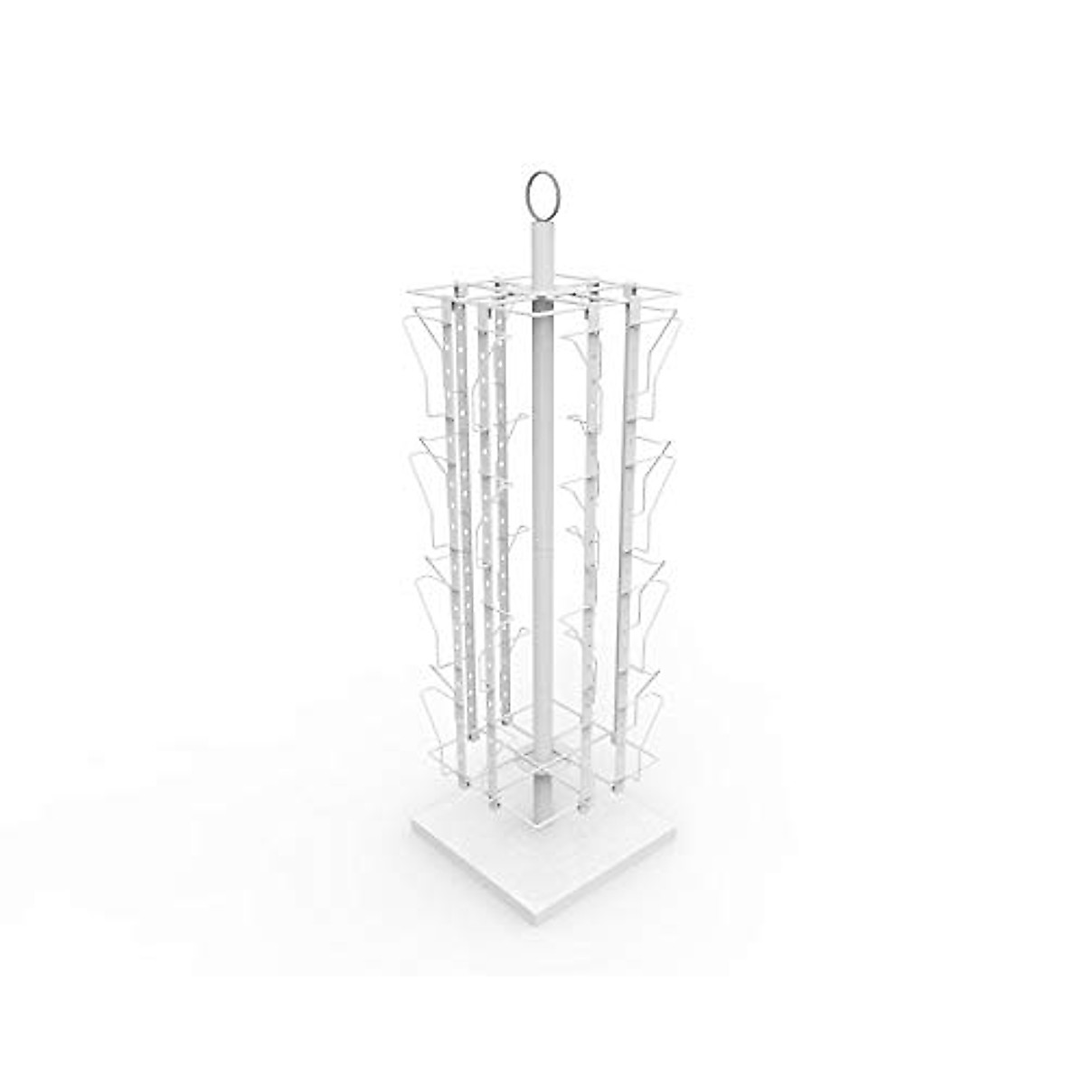FixtureDisplays® Up to 16 Adjustable Pockets Display Rack, Greeting Post Card Christmas Holiday Spinning Rack Stand, Pocket Size: 4.5-9.9" Wide, 5.8" and Up Tall 11602-WHITE-NF