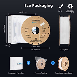 Comgrow PLA 3D Printer Filament Black and PLA 3D Printer Filament White