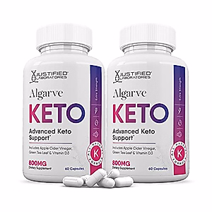 Justified Laboratories (2 Pack) Algarve Keto ACV Pills 1275MG Formulated with Apple Cider Vinegar Keto Support Blend 120 Capsules