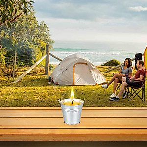 Mega Candles 6 pcs Citronella Scented Metal Tin Bucket Candle, Hand Poured Paraffin Wax Candles 2.5 Inch x 2.75 Inch, Great for Indoor & Outdoor Use, Camping, Party Usage & More