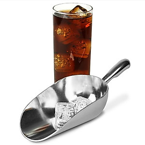Ice Cube Scoop Cast Aluminum Shovel Scoops Kitchen Utility Scoops Set Contoured Handle, Ice Scooper for Ice Maker Freezer Coffee Bean Food Candy Flour Popcorn Rust Free 12 oz