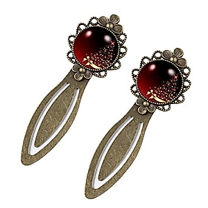 Red Christmas Tree Star Vintage Bookmark Gift Box Set for Students Teachers School Library Page Holder with Crystal Glass