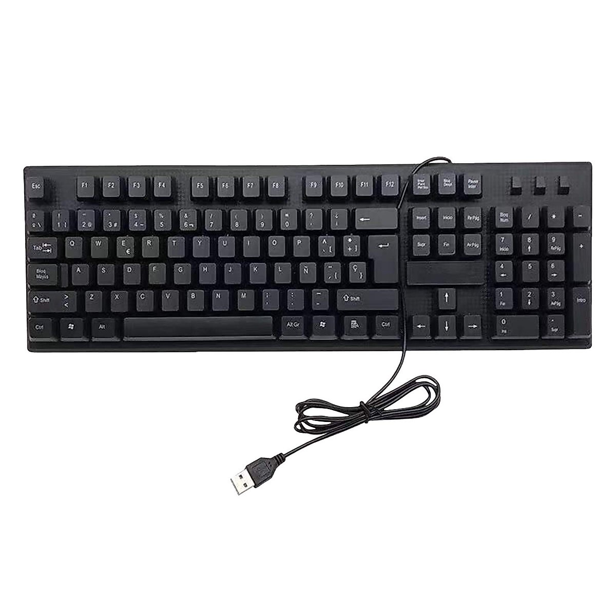HEVIRGO 108Keys, Universal Keyboard,Wired Gaming Keyboard,Wired Keyboard, Multiple Languages Ergonomic USB Wired Keyboard for PC Laptop - Black A,Computer