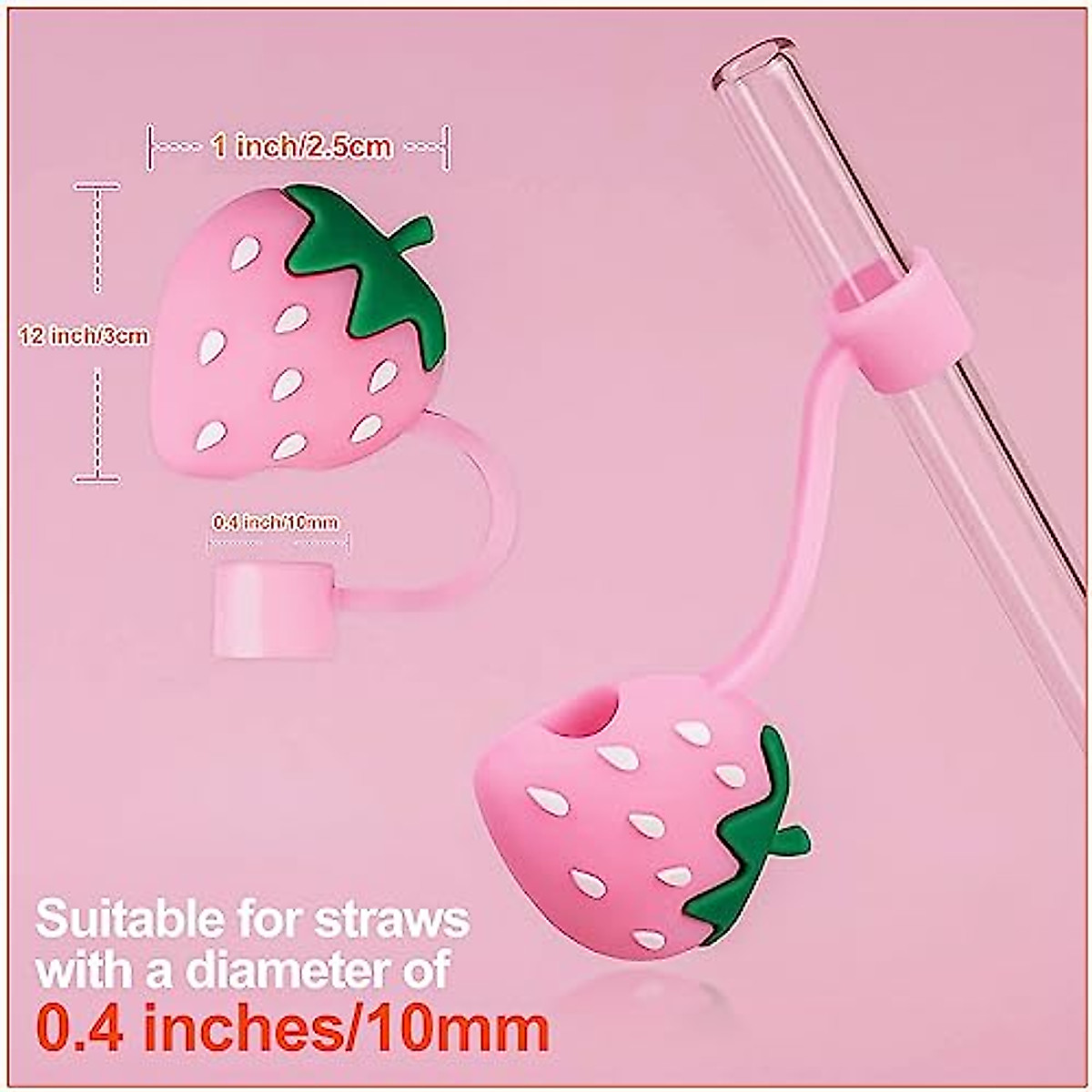 Straw Covers Cap for Stanley Cup,6Pcs Silicone Straw Toppers Compatible for Stanley 30&40 Oz Tumbler&Simple Modern 40 oz Trek Tumbler,10mm Drinking Straw Tip Covers for Stanley Cups Accessories