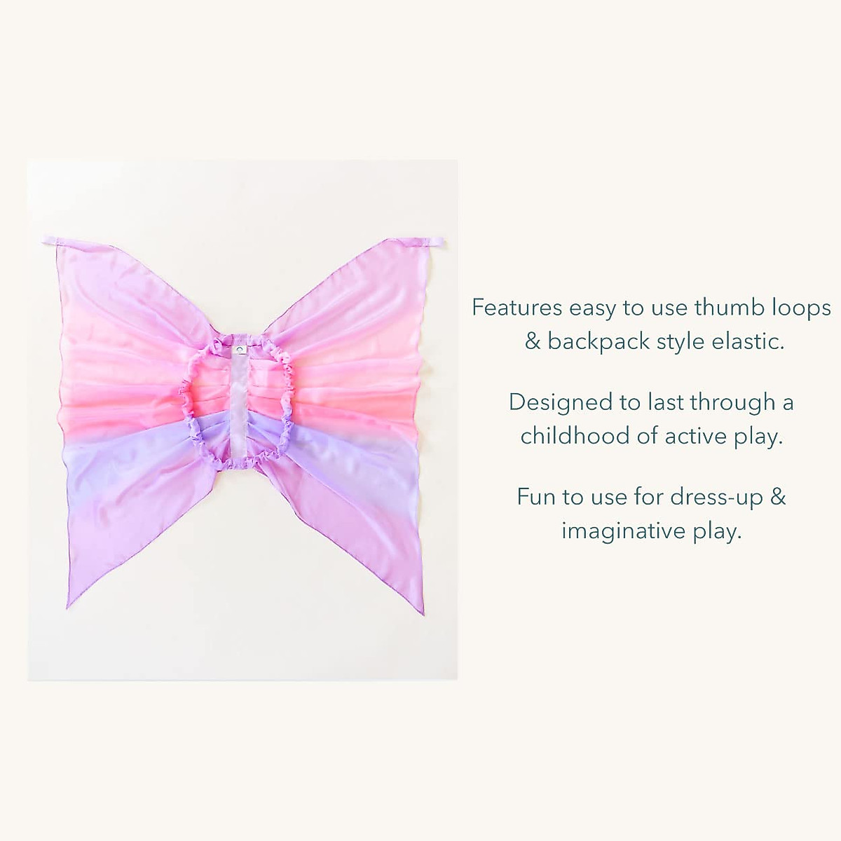 Sarah's Silks Blossom Fairy Wings | Butterfly Costume for Kids, Real Natural Silk Montessori Waldorf Toys Dress Up for Pretend Play | Hand Dyed Toy for Girls Ages 3-8