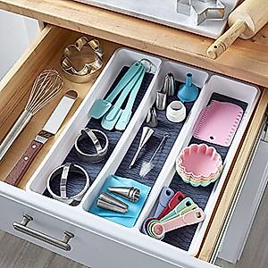 Copco Basics 3 Compartment Drawer Organizer, Steel Blue