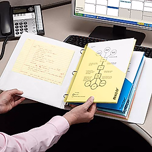 Smead Organized Up Poly Translucent Slash File Jacket, Three-Hole Punched, Letter Size, Assorted Colors, 10 per Pack (85754)