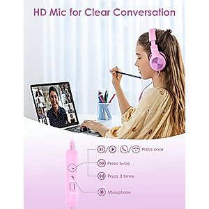 Nabevi Kids Headphones with Microphone, Over-Ear Headphones for Kids Boys Girls