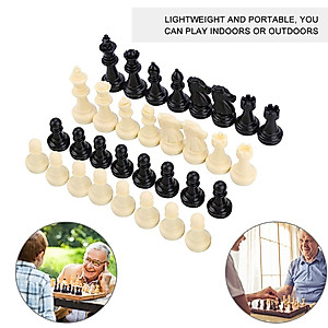 Chess Pieces, 32Pcs Plastic Magnetic Chess Game Pawns Figurine Pieces for Missing Piece Replacement