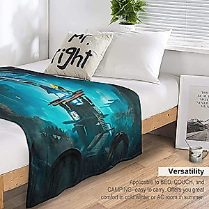 heshunxing Soft Throw Blanket Little Nightmares 2 Warm Fleece Blanket for Sofa Couch Living Room 50 inchx60 inch, White-style