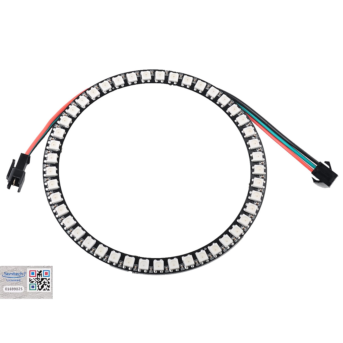 DIYmall 45 RGB LED Rings 45 X WS2812B 5050 Full Color with Integrated Drivers 45 Bits forArduino Raspberry Pi ESP8266 Nodemcu DC5V