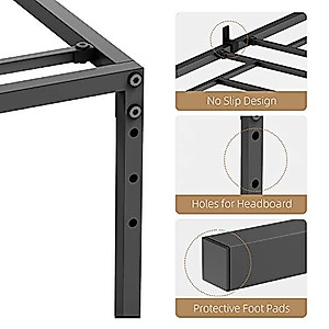IDEALHOUSE Full Metal Platform Bed Frame with Sturdy Steel Bed Slats,Mattress Foundation No Box Spring Needed Large Storage Space Easy to Assemble Non-Shaking and Non-Noise Black, C80