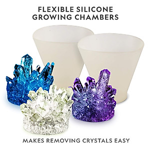 NATIONAL GEOGRAPHIC Mega Crystal Growing Kit - Grow 6 Crystals with Light-Up Stand, Science Gifts for Kids 8-12