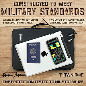 Mission Darkness Mojave Faraday Tablet Bag // Multi-Functional Travel Case with Accessory Pockets and Built-in Faraday Sleeve // Signal-Blocking, Anti-Tracking, Anti-Hacking, Anti-Spying Faraday Cage