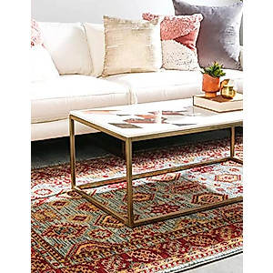 Unique Loom Sahand Collection Area Rug - Alexander (4' 1" x 6' 1" Rectangle, Light Blue/Light Brown)