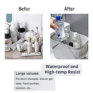 meleg otthon Portable Shower Caddy Basket Shower Caddy Portable Plastic Bathroom Storage Basket with Handle Shower Caddy Bins Organizer for College, Dorm, Bathroom, Garden(Grey, 2Pc