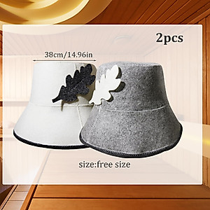 Wedhapy 2PCS Sauna Hat for Men Felt Water Absorbent Sauna Hat for Women Men Regulate Temperature Fisherman's Sauna Cap Reusable Banya Hat for Sauna Longer,Style 1