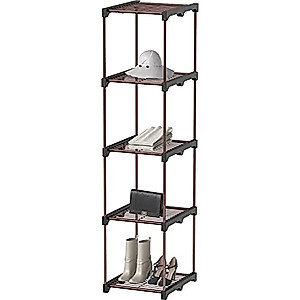 Simple Houseware Storage Shelves Multipurpose 5-Tier Freestanding Closet Organizer Kitchen Tower Rack, Bronze