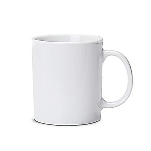 AmazonCommercial 12-Piece Porcelain, 10 Oz. Gourment Coffee Mug Set, White
