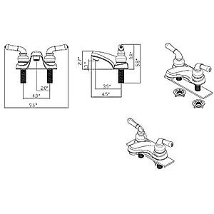 Empire Faucets RV Lavatory Faucet - 4 Inch Nickel Bathroom Faucet for RV Sink, Water Saving Aerator and Teapot Handles