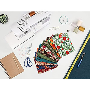 Craftido -25 Options- 100% Cotton Quilting Fabric Bundles 10pcs Fat Quarters 18”x21”-Medium Weight 5.2 oz- for Quilting, Sewing Project, Patchwork, DIY Crafts - Retro Style