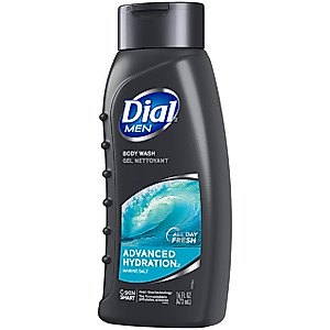 Dial Men Body Wash, Advanced Hydration, 16 fl oz (Pack of 6)