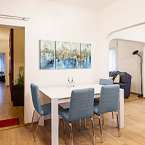 Abstract Canvas Artwork Modern Painting: Gleaming Gold Picture on Canvas for Home Wall Art Decor