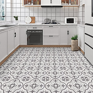 Elffloor Peel and Stick Floor Tile Vinyl Flooring Self-Adhesive Peel and Stick Tile 11.8 inch ×11.8 inch 10 pcs for Kitchen, Dining Room, Bedroom, Bathroom