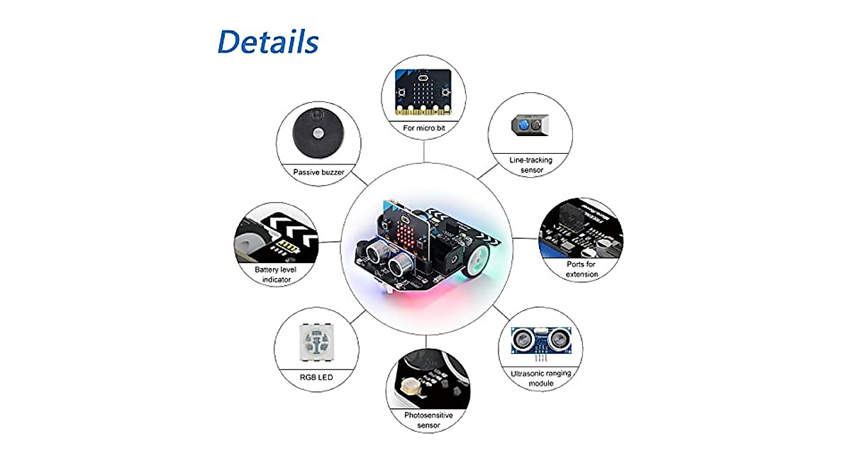 FREENOVE Micro:Rover Kit for BBC Micro:bit (V2 Included), Obstacle ...