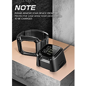 SUPCASE Unicorn Beetle Pro Watch Bands for Fitbit Versa 2, Protective Replacement Wristband Case Band for Fitbit Versa 2 (Black)