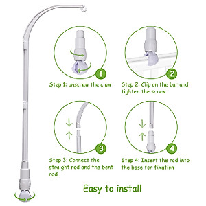 Nicepoch Musical Jungle Baby Crib Mobile for Boys & Girls - Wild Animals Nursery Mobiles - Safari Nursery Room Decor - Bassinet Mobile with Extension Arm Holder, 1.0 Count