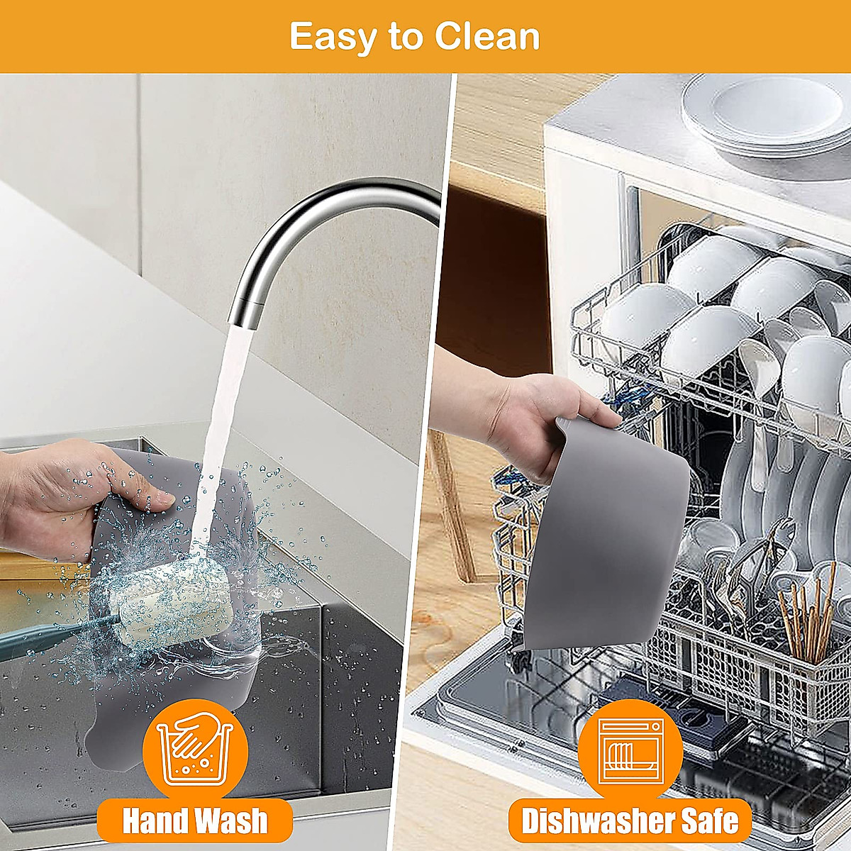 Slow Cooker Divider Liner for 6 QT Crockpot, Food Grade Silicone Reusable Leakproof Crockpot Divider, NON BPA Dishwasher Safe Slow Cooker Liner for 6 Quart Pot (2 Compartments)