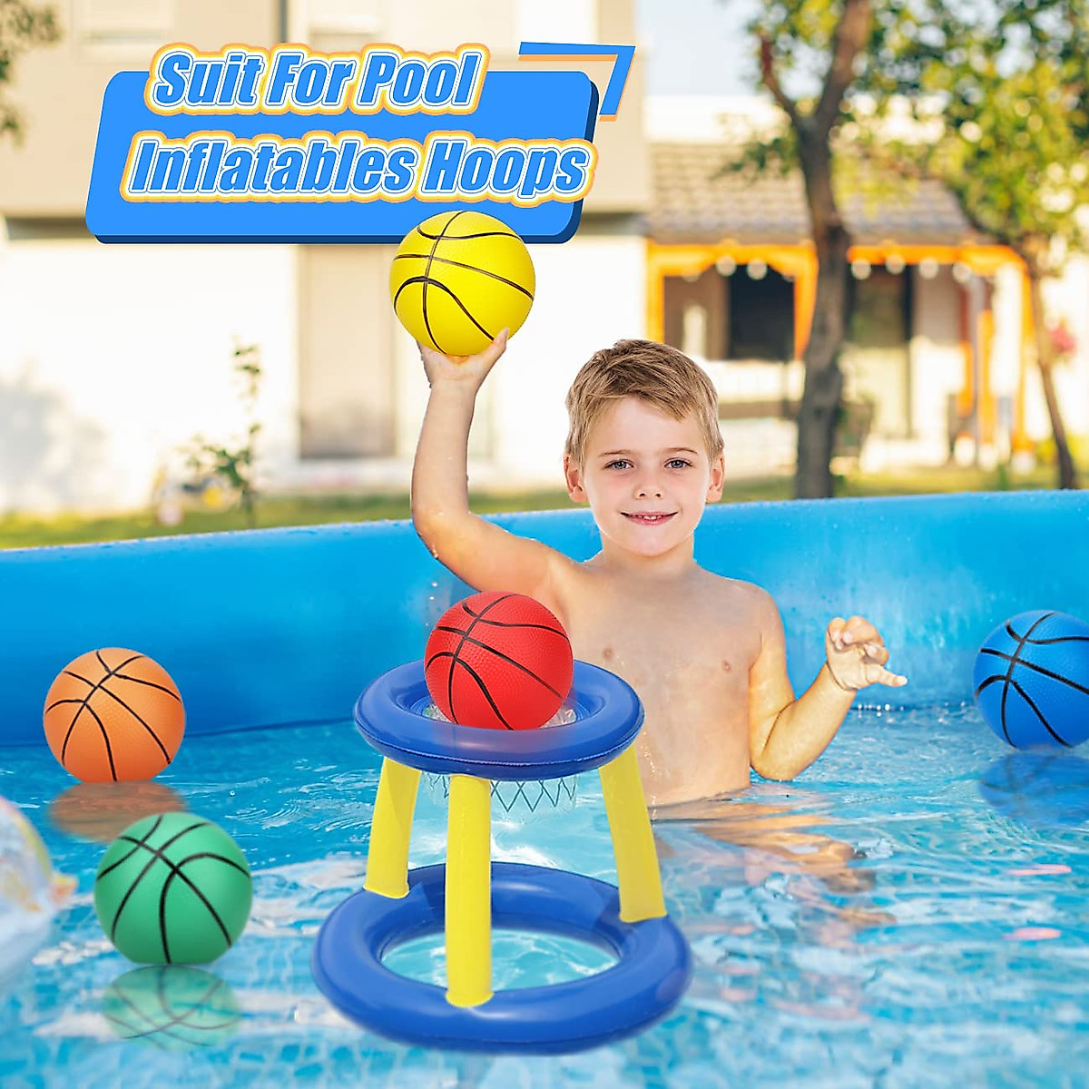 Umnodobn 6 Inch Mini Basketball for Indoor Hoops Sets, 6" Pool Basketballs Ball for Swimming Pool, Kids Toddler Balls for Over Door Basketball Hoop, Beach Ball for Outdoor Yard 3 Pack