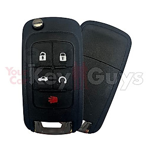 5 Button Flip Keyless Entry Remote Key Fob Compatible with Chevy Cruze/Camaro/Impala/Equinox/GMC Terrain/Buick Lacrosse 2010 2011 2012 2013 2014 2015 2016 2017 2018 2019 Replacement for OHT01060512