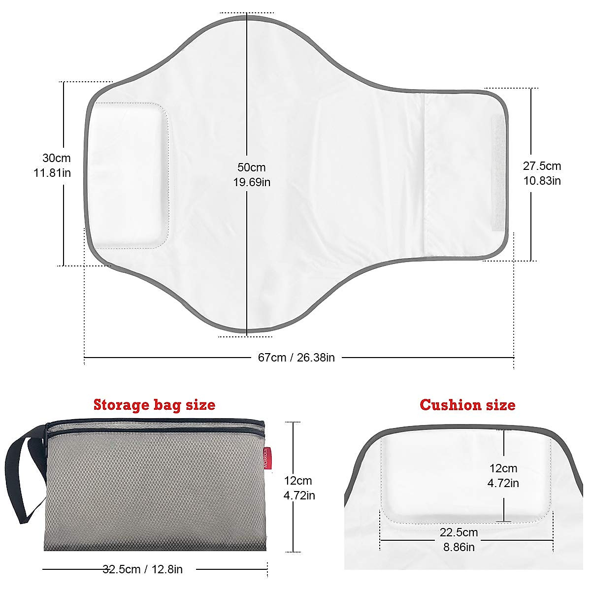 MORROLS Portable Changing Pad - Baby Diapering Travel Station for Infants & Newborns - Waterproof Changing Mats Portable with Head Cushion - Excellent Baby Gifts(26X19.7in)