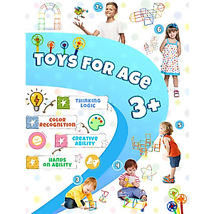 Straw Constructor Toy 600Pcs STEM Building Toys Set,Upgrade Interlocking Plastic Educational Toys Engineering Building Kit Safety Material Creativity Toy for 3-8 Years Boy and Girl Birthday Gifts