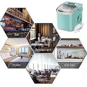 Antarctic Star Countertop Ice Maker Portable Ice Machine with Handle,Self-Cleaning Ice Makers, 26Lbs/24H, 9 Ice Cubes Ready in 6 Mins for Home Kitchen Party Bar Green
