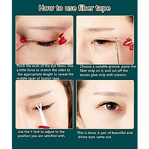 Double eyelid tape Eyelid Tape Invisible Eye Stickers Double Sided Tape Invisible Eyelid Lifter Strips for Hooded, Droopy, Uneven, Mono-eyelids (with Fork rods, Scissors）