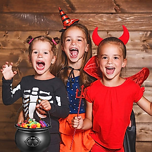 TOYANDONA 12 PCS Halloween Black Cauldrons Candy Cauldron Kettles Halloween Party Candy Bucket for Kids