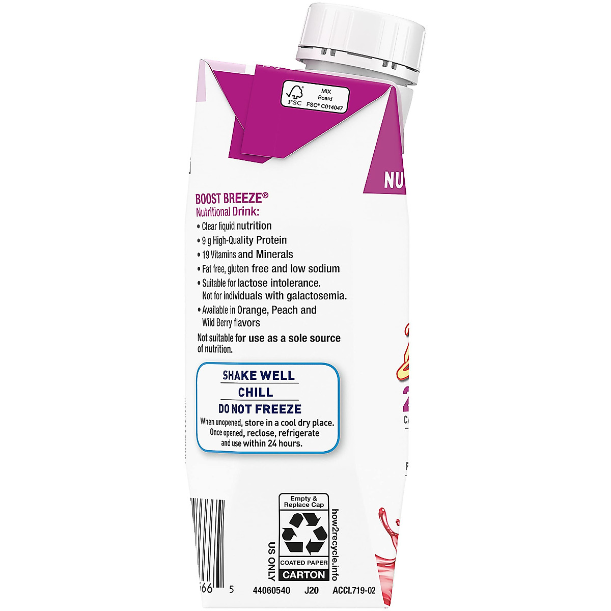 Boost Breeze Nutritional Drink Wildberry, 8 Fl Oz (Pack of 6)