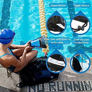 Sporti Mesh Bag with Zipper Pocket - Blue